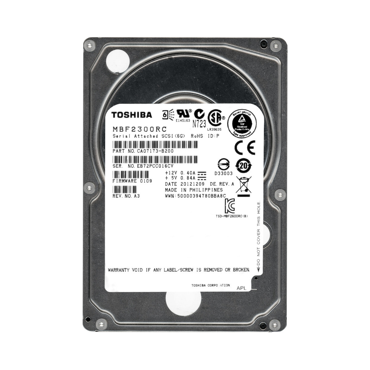 Toshiba Dell MBF2300RC 300 GB SAS 2 2.5 in Enterprise Drive for sale ...