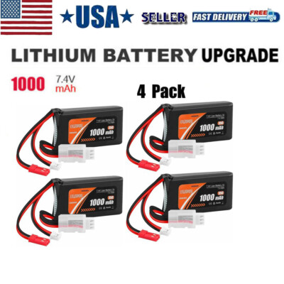2S Lipo Battery 7.4V 1000mAh PH2.0 &JST Plug for Axial SCX24 1/10 1/16 ...