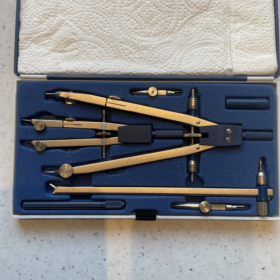 Complete 7 Piece Vintage Staedtler Mars Superbow Compass Set | eBay UK