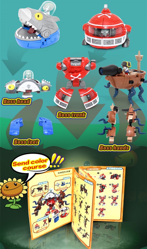 Plants Vs Zombies 3 in 1 Transformer Zombot Shark Sub Mecha-football ...