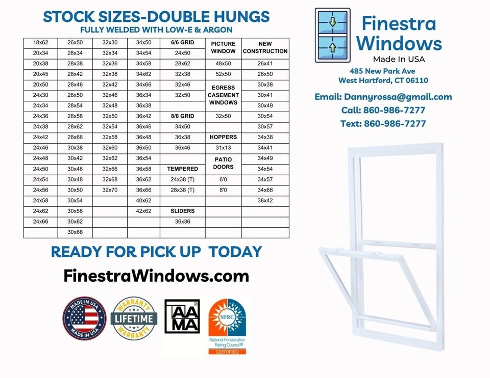 20 x 38 inches Vinyl Replacement Window IN STOCK Finestra Windows ...