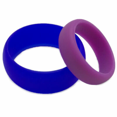 SAR -SAFE ACTIVE RINGS His & Hers 8mm 6mm - Blue Purple Silicon Wedding ...