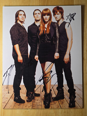 Halestorm Band Autographed 8x10 Picture. Lzzy Hale, Arejay, Joe, Josh ...