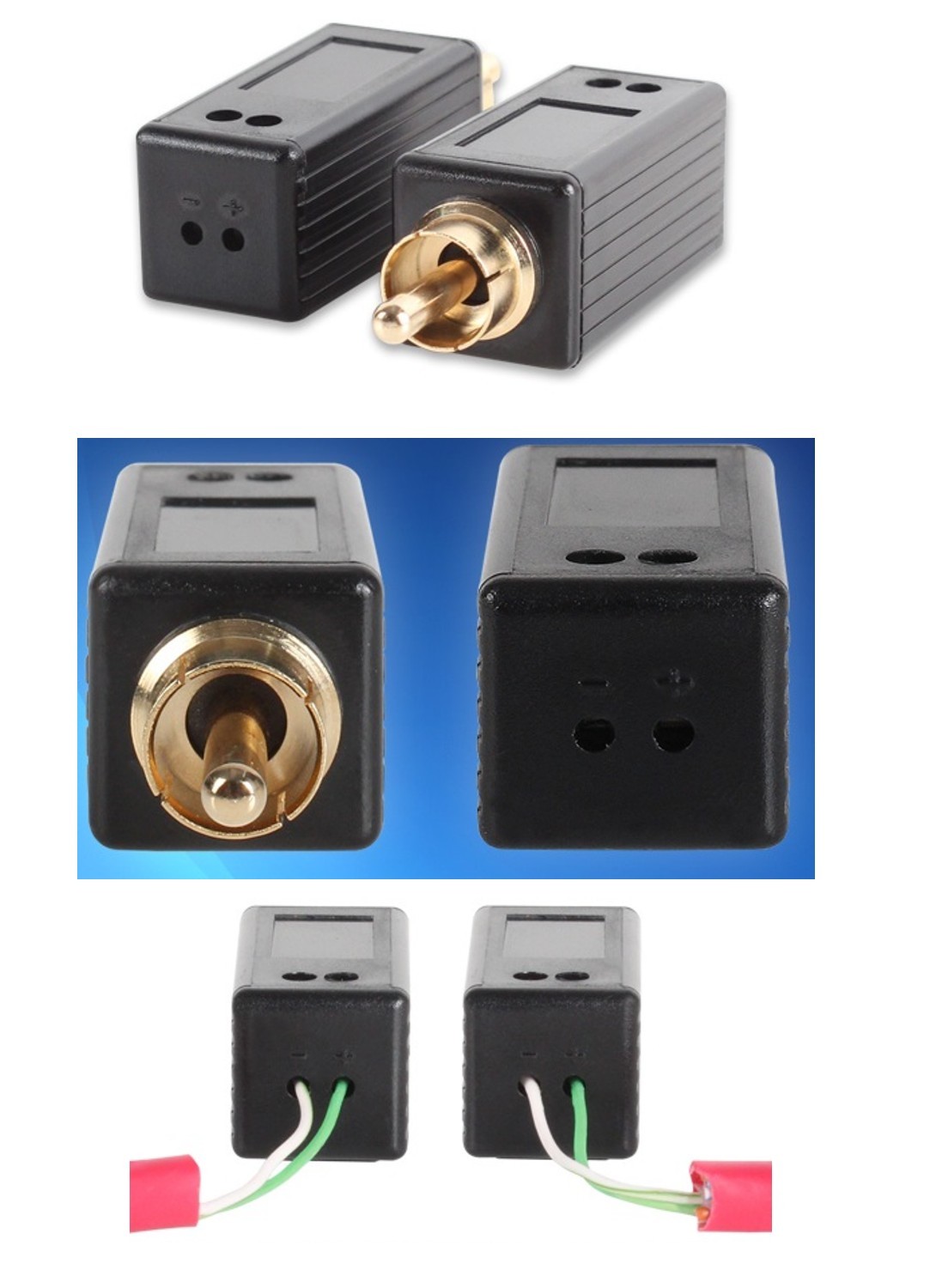 Digital Coax Audio extender Cat5 balun includes transmitter & reveiver ...