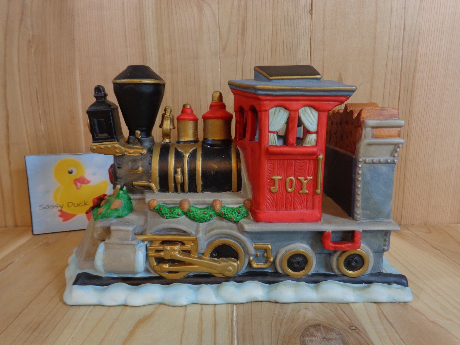 Christmas Train Figurine Set of 3 with Lights Ceramic Engine Car ...