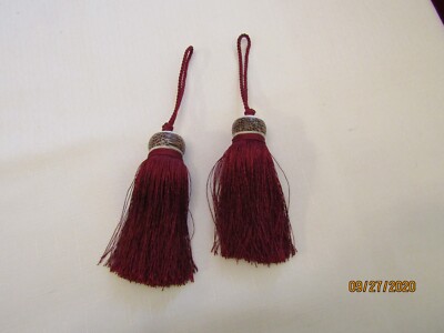 Set of 2 Red Decorative 4 in.Tassles with White/Leopard Print bead top ...