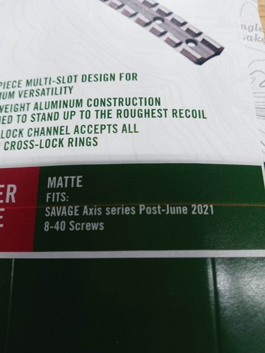 Weaver 1 Piece Multi Slot Scope Base for Savage Axis New Model 8-40 ...