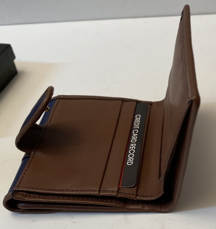 MIB - Mundi Blue & Brown Wallet Coin Purse | eBay