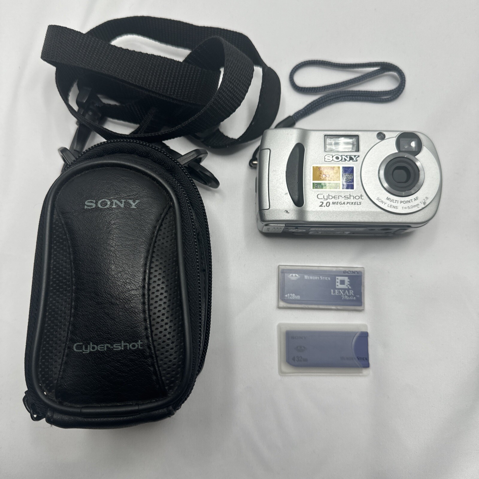 Sony Cyber-Shot DSC-P31 Digital Camera 2.0MP w/Case & 2 Memory Cards ...