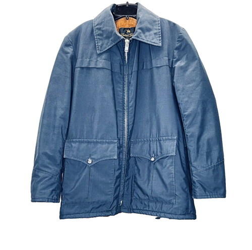 Golden Fleece Blue Coat Barn Jacket Fleece Zip Front Pockets Mens Size ...