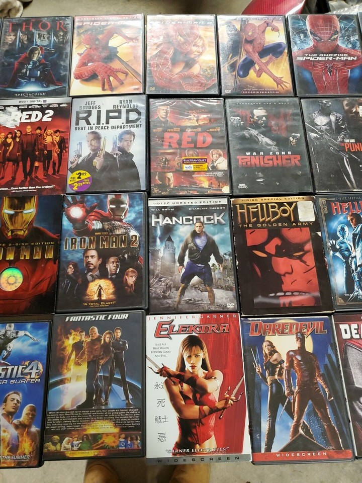 52 Super Hero Comic Book Dvds DC Marvel Batman Avengers Guardians Hulk ...