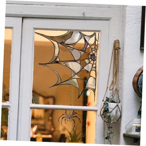 1 Sheet Halloween Spider Web Window Clings Stickers Black Spider Window ...