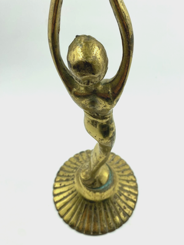 Vintage Art Women's Antique Solid Brass Statue Figure Candle Holder ...