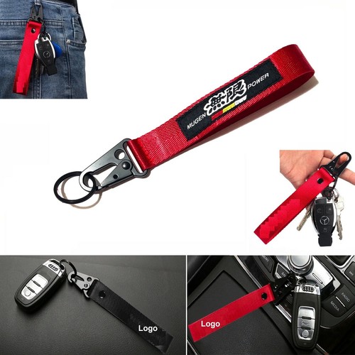 1Pcs JDM MUGEN Racing Red Keychain Metal key Ring Hook Strap Lanyard ...