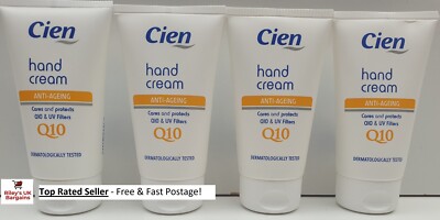 Cien Hand Cream Q10 x4 75ml Anti-Ageing Moisturiser with UV Filters for ...