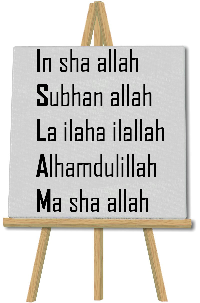 ISLAM Islamic Wall Art Stickers Inshallah Subhanallah La ilaha Decals ...
