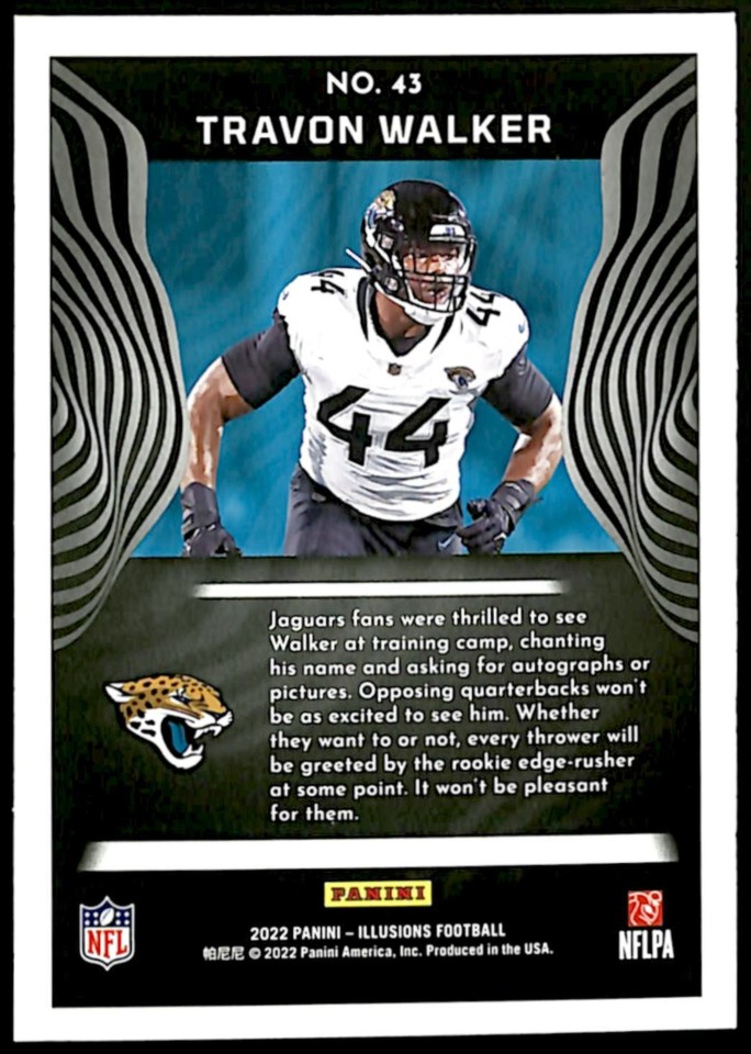 2022 Panini Illusions #43 Travon Walker Rookie Jacksonville Jaguars | eBay