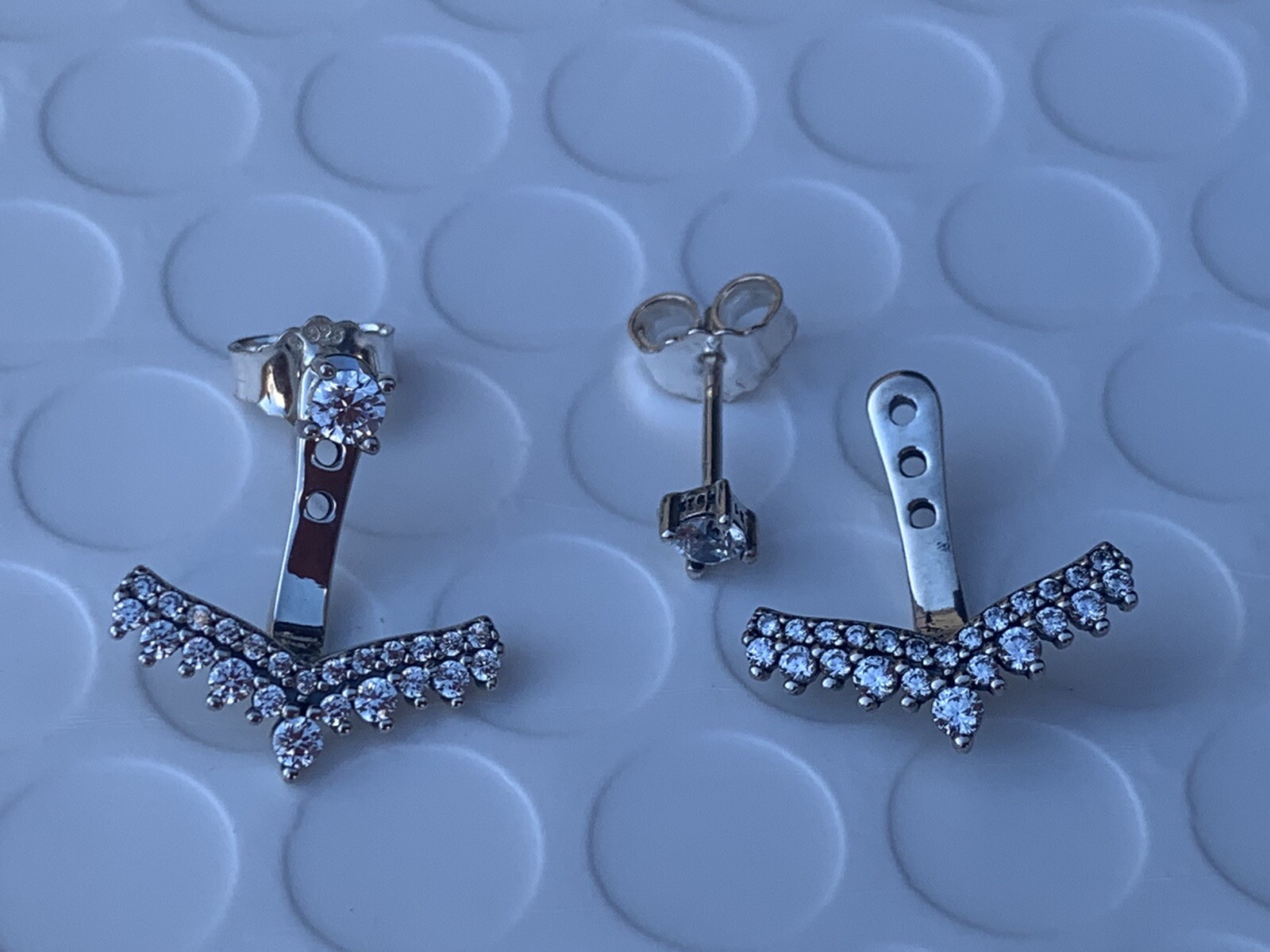 BRAND NEW Genuine Pandora Princess Wish Adjustable Stud CZ Earrings ...