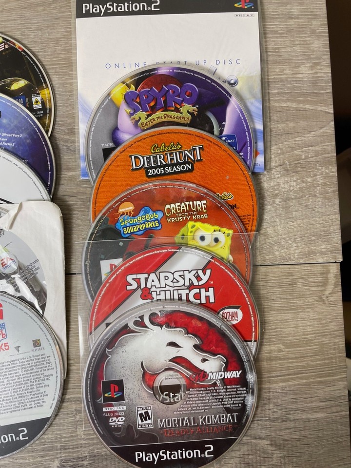 Lot of 20 Untested Scratched PS2 Loose Discs Spyro GTA Mortal Kombat ...