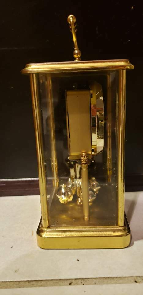 BUCHERER Quartz Gold Moving Clock W Germany 4.25x3.25x6.25" RARE ...