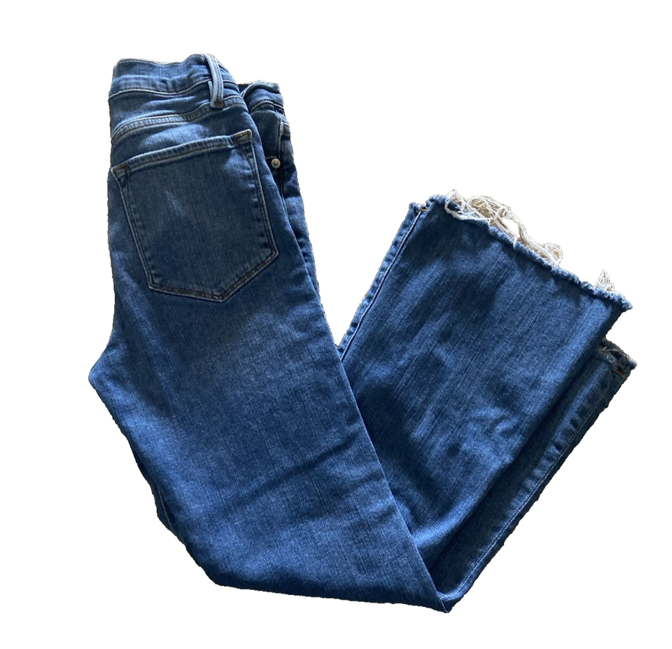 FRAME Denim Le Crop Samson Flare Jean Womens Size 26 Fringe LCFRS793 | eBay