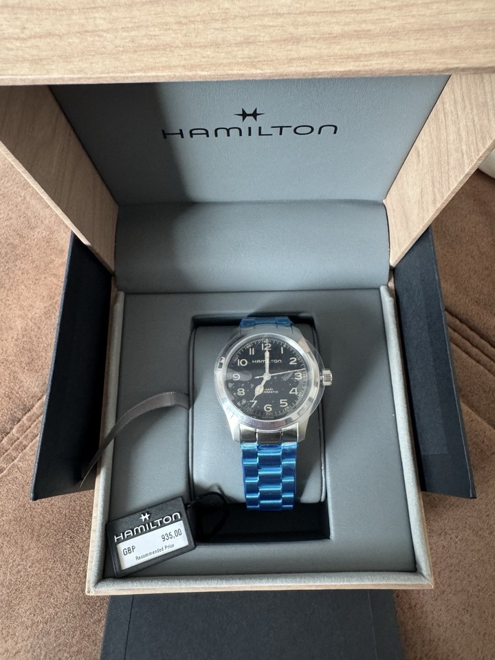 NEW Hamilton Murph Automatic Stainless Steel Strap 38mm Black Dial ...