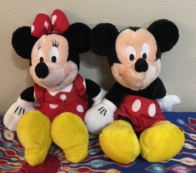 Disney Parks Mickey & Minnie Mouse Plush Beanie Stuffed Animal Toy ...