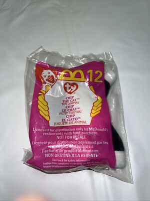 1999 McDonald’s Happy Meal TY Chip The Cat Teenie Beanie Baby Sealed ...