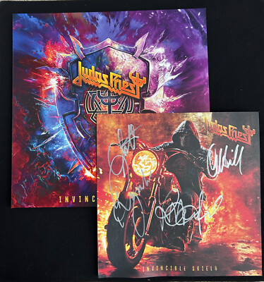 Judas Priest SIGNED Invincible Shield Purple Color Vinyl LP missing ...