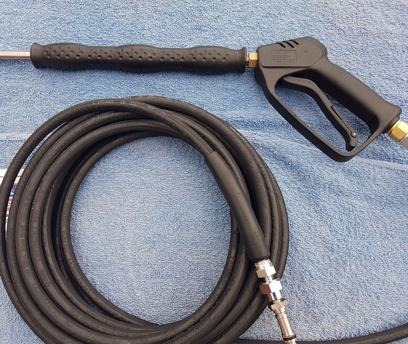 NILFISK E130 2-9 RUBBER 1 WIRE HOSE 10 METER ST1100 TRIGGER LANCE 4 IN ...