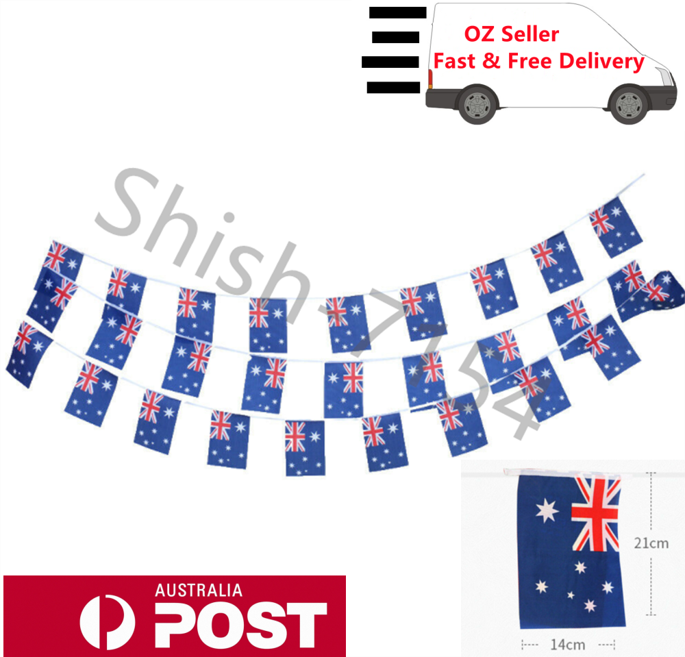 Aussie Bunting Flag Banner String Australia Day Party Decor 20 Flags 5m ...