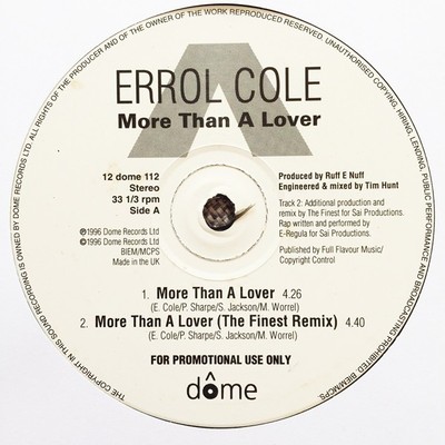 Errol Cole - More Than A Lover, 12", (Vinyl) | eBay