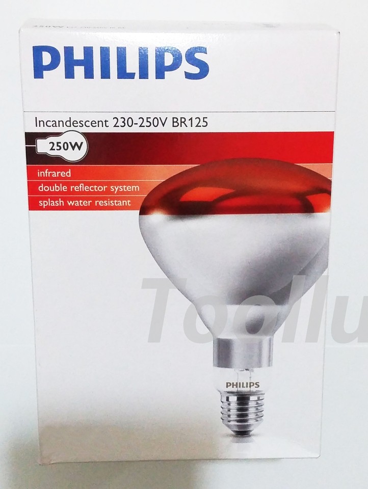 [220V / 230V] Philips Infrared Heat Light E27 LAMP BULB 100W 150W 250W ...