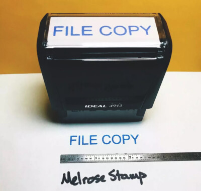 File Copy Rubber Stamp Blue Ink Self Inking Ideal 4913 | eBay