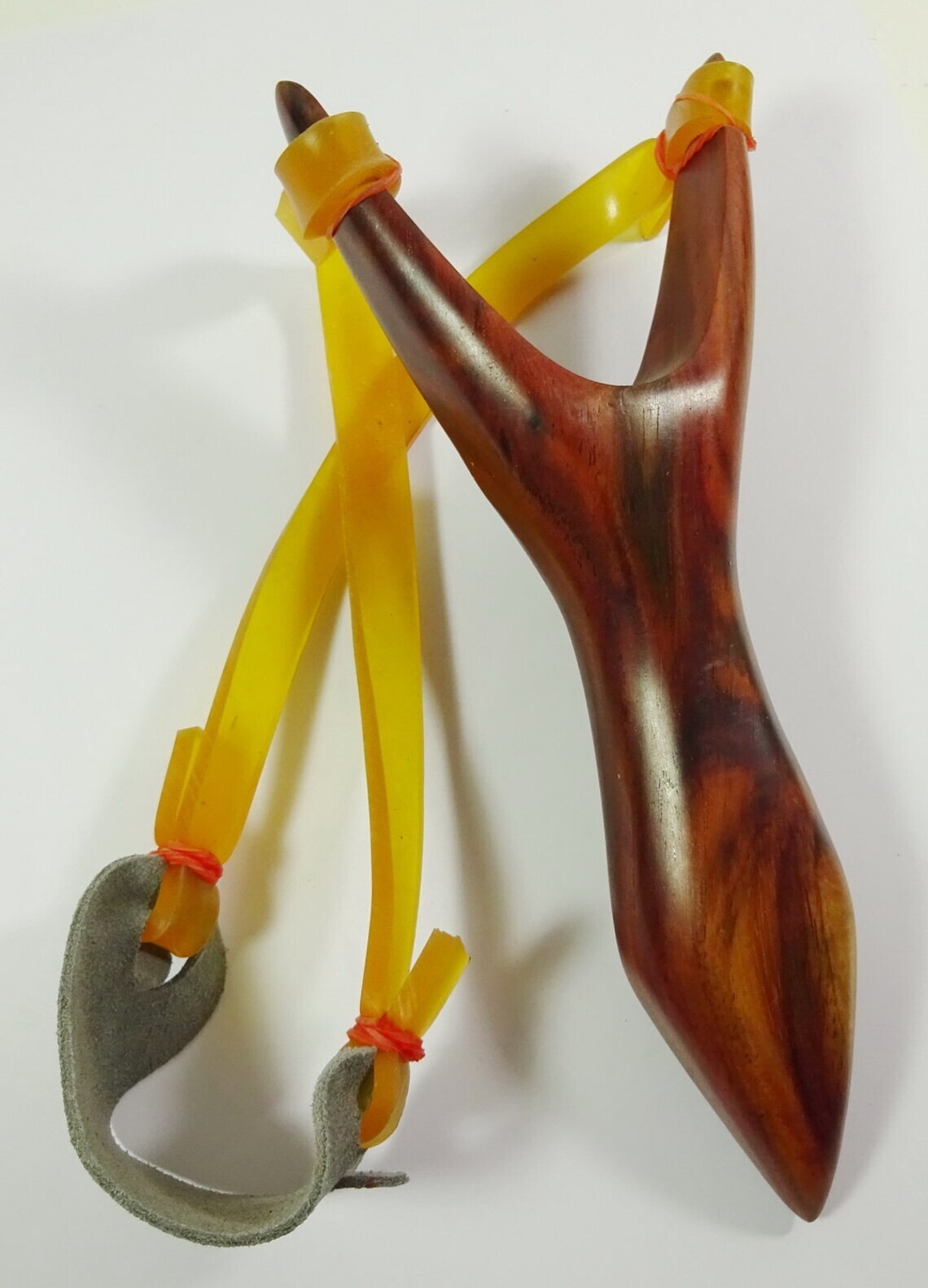 Handmade Rosewood Wooden Slingshot Catapult Finger grooves with Rubber ...