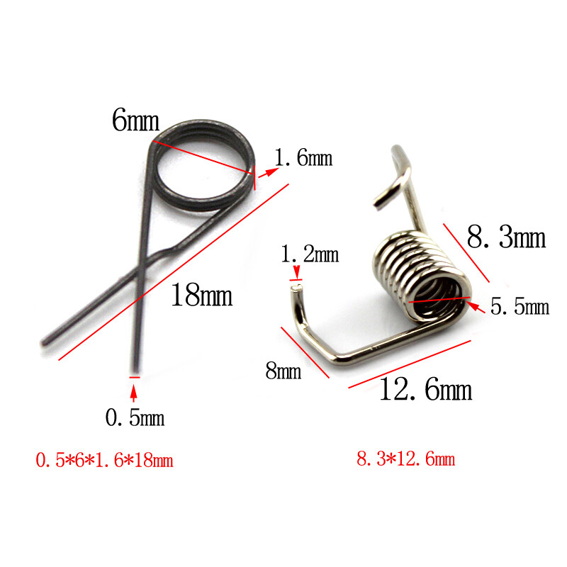 Silber/Schwarz Schenkelfeder Torsionsfeder Drehfeder Spannfeder Feder ...