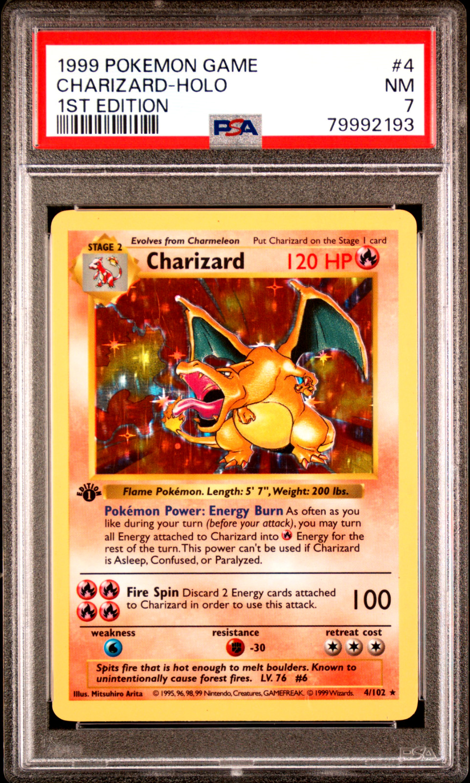 Charizard 1999 Pokemon Game #4 1st Edition Holo (Thick Stamp) Price ...