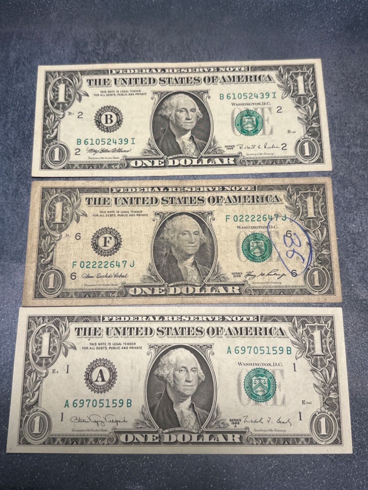 UNITED STATES OF AMERICA 1 DOLLAR BANKNOTE 1988A - 1995 & 2006 | eBay