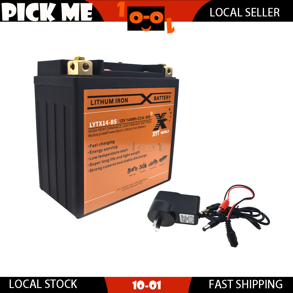 LYTX14-BS Lithium BATTERY 12V Fit Kawasaki 1400cc ZG1400 Concours ABS ...