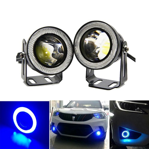 2x 2.5" Inch Car Projector LED Fog Light COB Halo Angel Eye Ring Bulbs ...