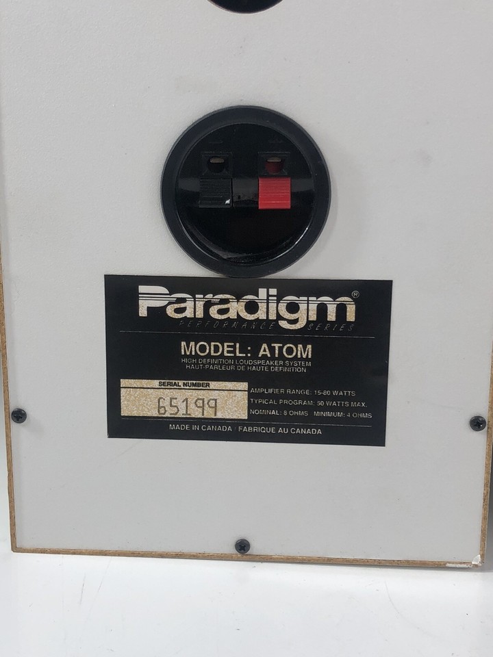 PARADIGM ATOM V2 ONE BOOKSHELF SPEAKER ~ TESTED & WORKING Condition | eBay