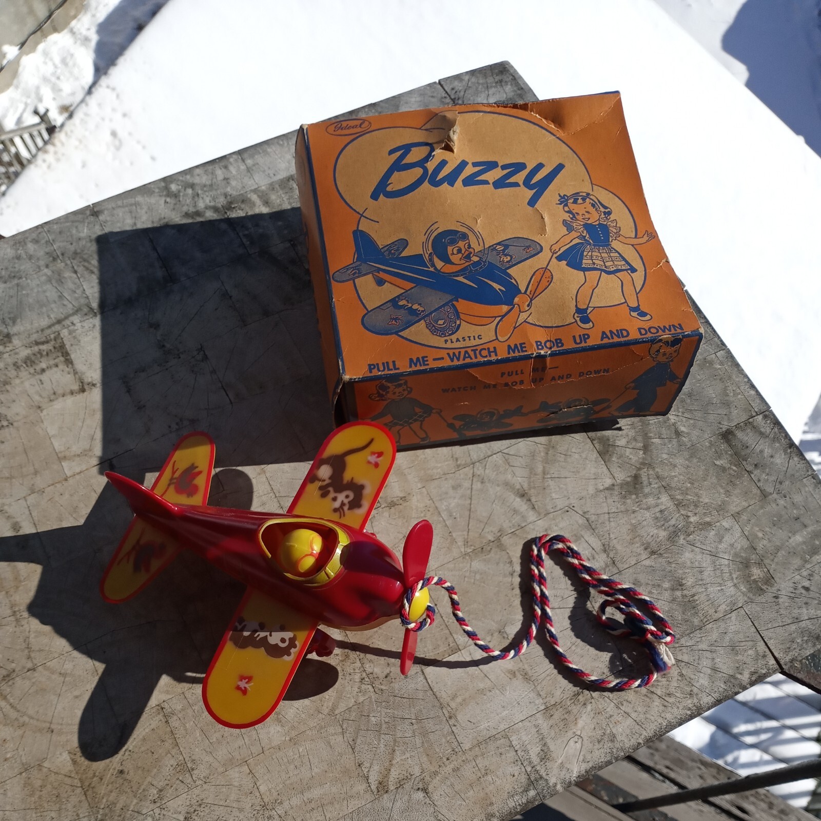 Vintage 1950’s Buzzy Ideal Toy Airplane IN BOX 7" Wingspan NICE RARE! | eBay