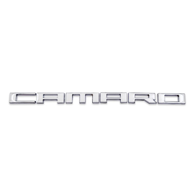 Silver Camaro Letter Emblem 3D Car Badge Chrome Metal Sticker Racing ...