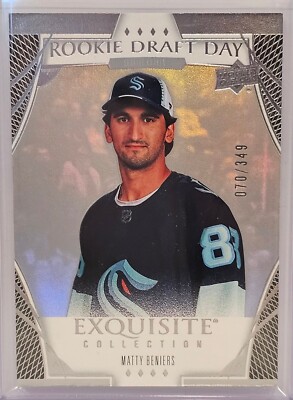 Matty Beniers 2022-23 UD Exquisite Collection Rookie Draft Day 70/349 # ...