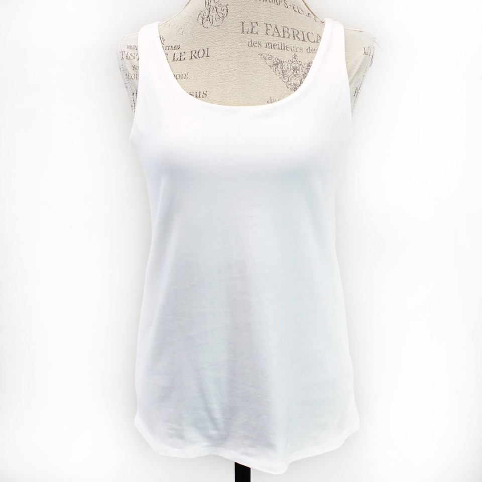 J.JILL White PERFECT SHELF-BRA TANK TOP Scoop Neck Casual Summer XS | eBay