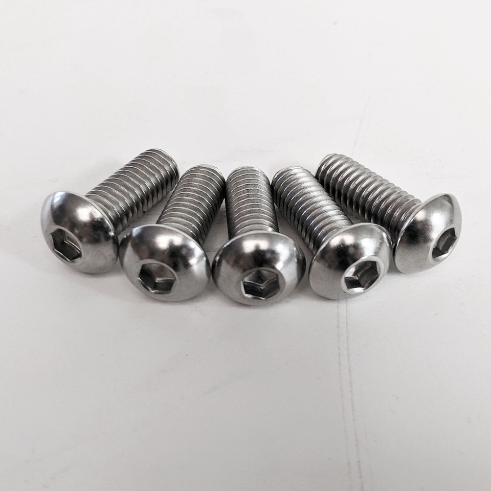 5 Polished Harley Rear Brake Rotor Bolts Softail Dyna Touring HD 3/8 ...
