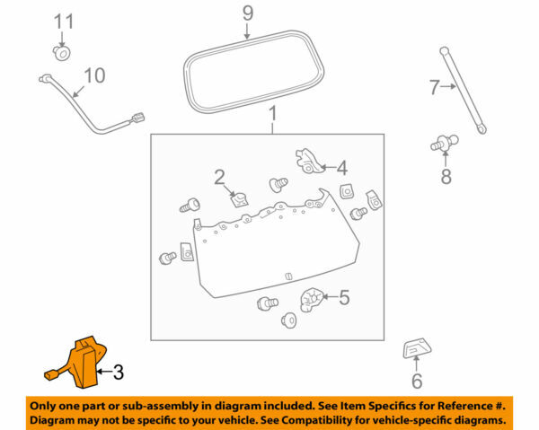 Toyota Genuine OEM 69370-60020 Lock ASSY Back Window 6937060020 for ...