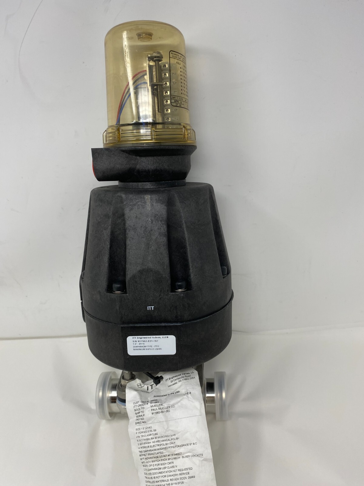 ITT Engineered Valves B116 1-5" 90PSI Pressure Transmitter Actuator | eBay