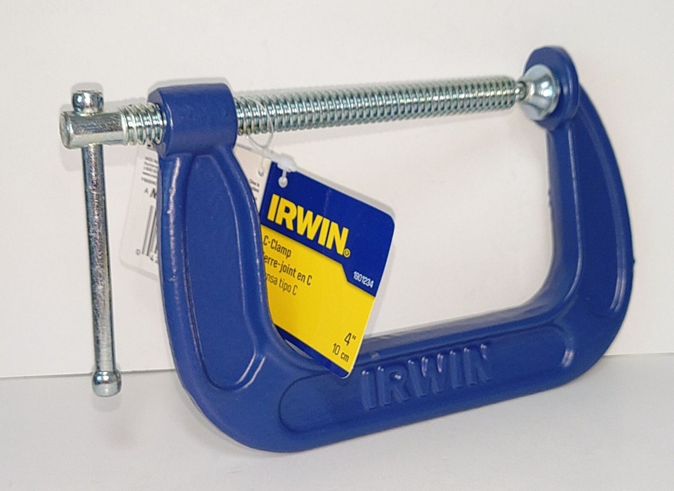 Irwin Steel 4" C- Clamp Blue Silver 1901234 Free Shipping | eBay