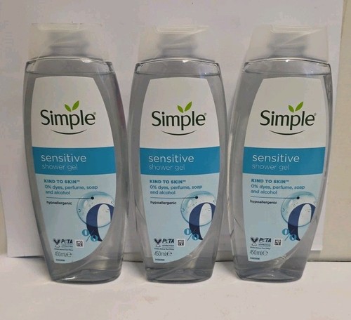 Simple Kind to Skin Sensitive Shower Gel Body Wash w/ Hypoallergenic ...